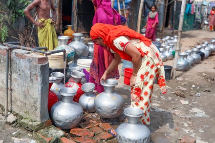 Woman Filling Pot Drinking Water Water Editorial Stock Photo - Stock ...