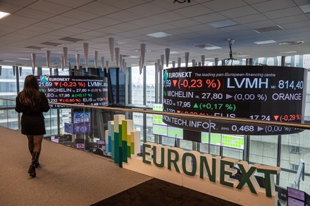 18 Euronext stock exchange headquarters in the Paris financial district ...
