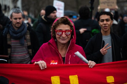 Demonstrator Wears Red Glasses Logo La Editorial Stock Photo - Stock ...