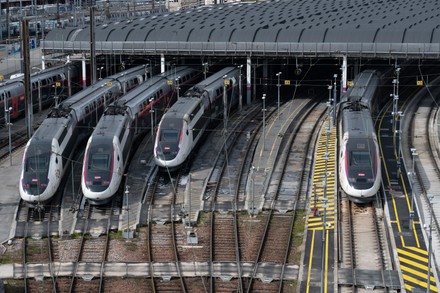 Sncf Highspeed Trains Parked Garages Gare Editorial Stock Photo - Stock ...
