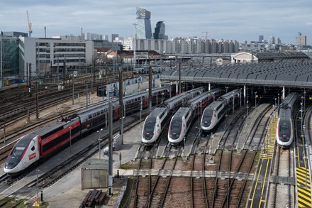 Sncf Highspeed Trains Parked Garages Gare Editorial Stock Photo - Stock ...