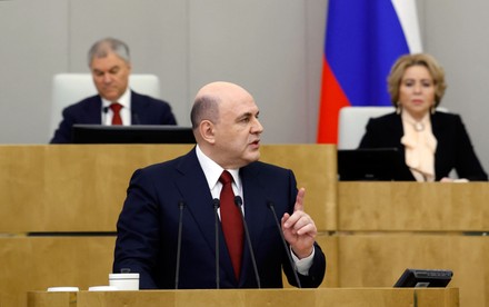 Russian Prime Minister Mikhail Mishustin Presents Editorial Stock Photo ...