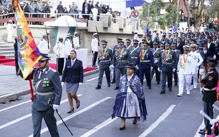 Bolivian Military State Officials Participate Parade Editorial Stock ...