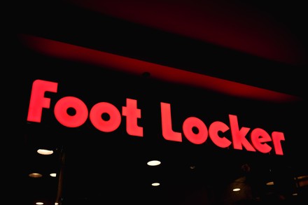Closeup Shot Footlocker Logo On Black Editorial Stock Photo - Stock ...