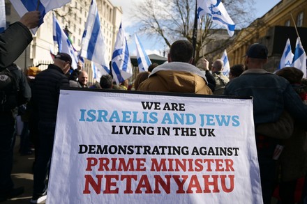 Anti Benjamin Netanyahu Protest Outside Downing Editorial Stock Photo ...
