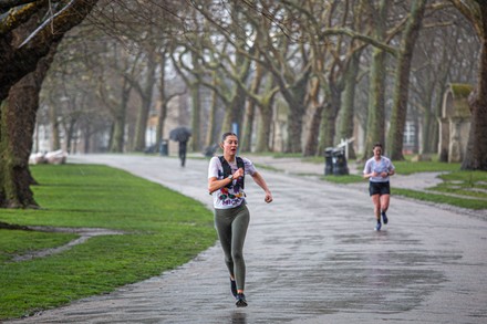 Walkers Runners Brave Rain Victoria Park Editorial Stock Photo - Stock ...