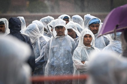 Security Officials Seen Covering Themselves Rain Editorial Stock Photo ...