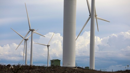Wind Turbines Stand Kipeto Wind Power Editorial Stock Photo - Stock ...