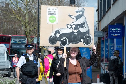Protester Her Banner Ulez Protesters War Editorial Stock Photo - Stock ...