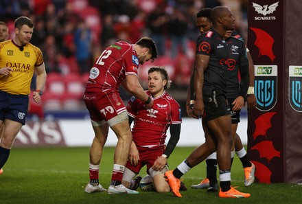 Steff Evans Scarlets Celebrates Scoring Try Editorial Stock Photo ...