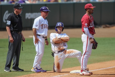 Arkansas Relief Pitcher Austin Ledbetter Delivers Editorial Stock Photo ...