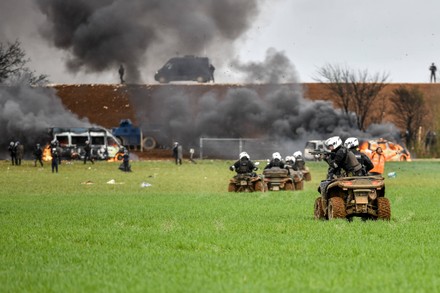 Riot Mobile Gendarmes Riding Quad Bikes Editorial Stock Photo - Stock ...