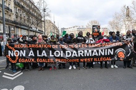 Demonstration Against Racism Immigration Law Project Editorial Stock ...