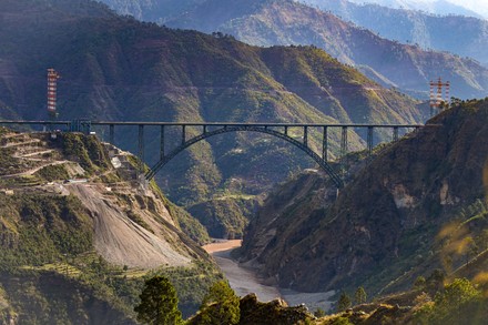 View Newly Constructed Chenab Bridge Worlds Editorial Stock Photo ...