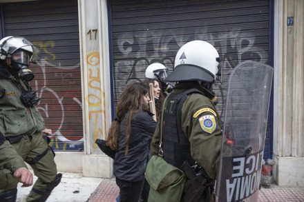Two Young Women Arrested Riots By Editorial Stock Photo - Stock Image ...