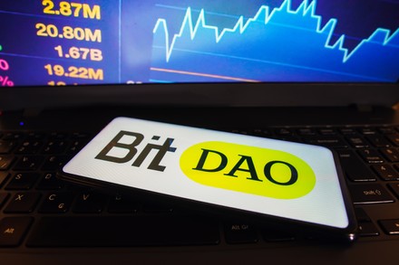 This Photo Illustration Bitdao Bit Logo Editorial Stock Photo - Stock ...