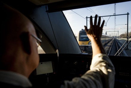 Arnhem Arriva Train Driver Waves Colleague Editorial Stock Photo ...