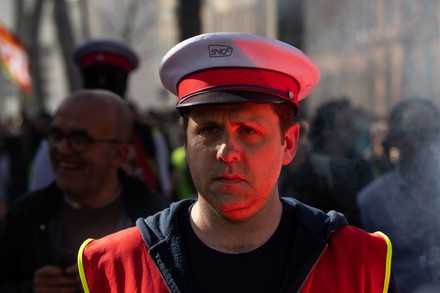 Train Transport Worker Sncf Protesting During Editorial Stock Photo ...
