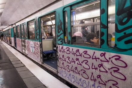 Graffiti 493 Paris Metro During 10th Editorial Stock Photo - Stock ...