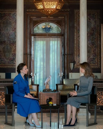 Syrias First Lady Asma Alassad Meets Editorial Stock Photo - Stock ...