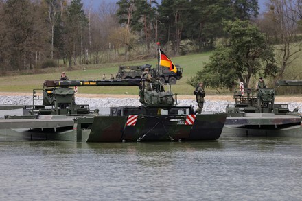 British German M3 Amphibious Bridges Establishing Editorial Stock Photo ...