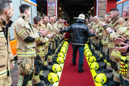 On Occasion Retired Firefighters Farewell Colleagues Editorial Stock ...
