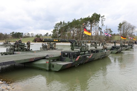 British German M3 Amphibious Bridges Establishing Editorial Stock Photo ...