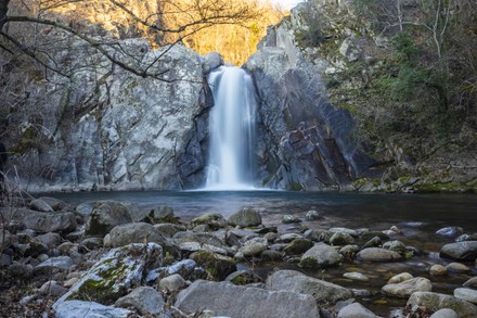 Waterfall Called Saint Barbara Agia Varvara Editorial Stock Photo ...