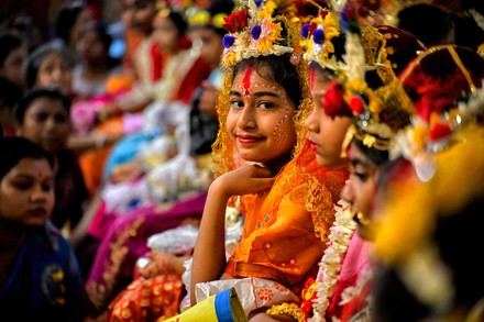Priest Adyapith Temple Seen Conducting Kumari Editorial Stock Photo ...