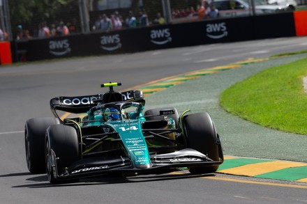 Fernando Alonso 14 Driving Aston Martin Editorial Stock Photo - Stock ...