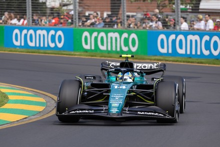 Fernando Alonso 14 Driving Aston Martin Editorial Stock Photo - Stock ...