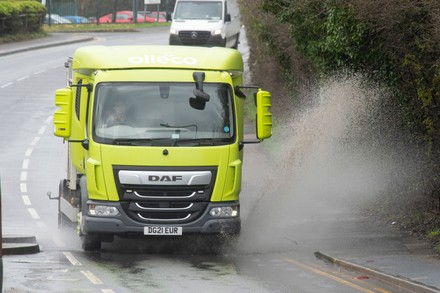 Lorry Hits Flood Water On Road Editorial Stock Photo - Stock Image ...