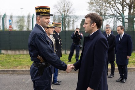 French President Emmanuel Macron Shakes Hands Editorial Stock Photo ...