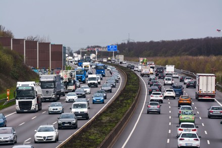 General View Autobahn A3 Heavy Traffic Editorial Stock Photo - Stock ...