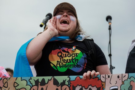 Demonstrator Sings Chant During Queer Transgender Editorial Stock Photo ...