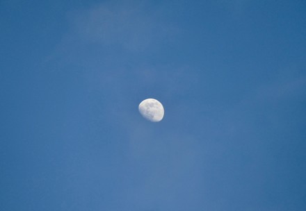 Waxing Gibbous Moon Visible Golden Hour Editorial Stock Photo - Stock ...