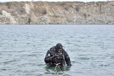 Ukrainian Sapper Inspects Lake During Demining Editorial Stock Photo ...