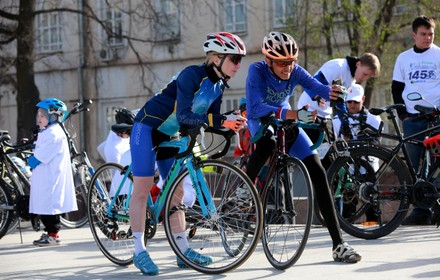 Cyclists Prepare Bike Ride Cycling Season Editorial Stock Photo - Stock ...