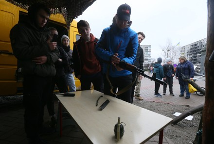 Local Residents Train Machine Gun On Editorial Stock Photo - Stock ...
