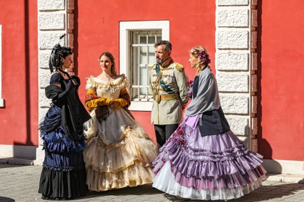 Tourist Guides 19thcentury Costume Seen Railway Editorial Stock Photo ...