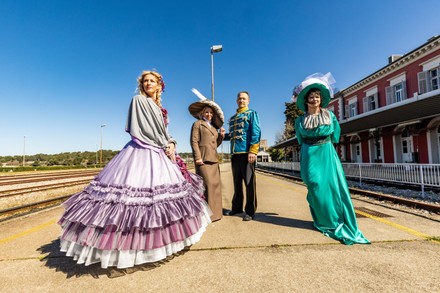 Tourist Guides 19thcentury Costume Seen Railway Editorial Stock Photo ...