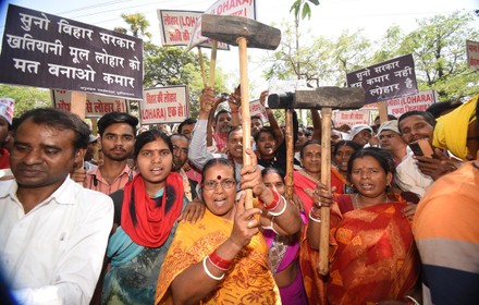 Lohar Caste Blacksmith People Demonstrating Demanding Editorial Stock ...
