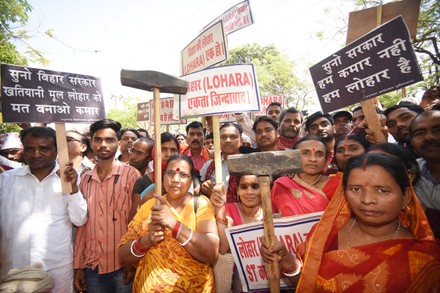 Lohar Caste Blacksmith People Demonstrating Demanding Editorial Stock ...