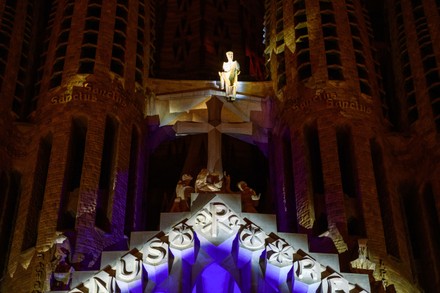 Detail Illuminated Passion Sagrada Familia Story Editorial Stock Photo ...