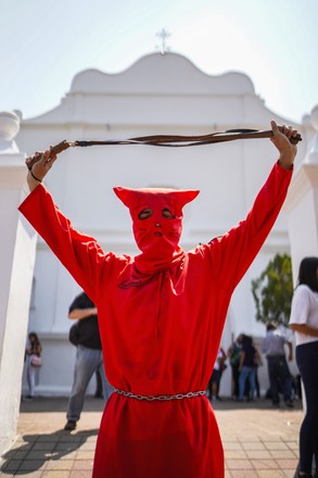 Reveler Dressed Devil Seen Holding Whip Editorial Stock Photo - Stock ...