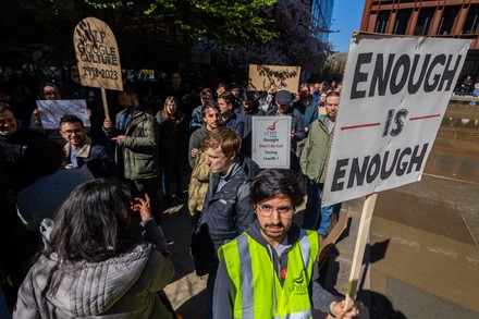Google Workers Gather Outside Companys Headquarters Editorial Stock ...