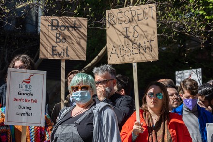 Google Workers Gather Outside Companys Headquarters Editorial Stock ...