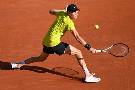 Jannik Sinner Italy Plays Backhand Quarter Editorial Stock Photo ...