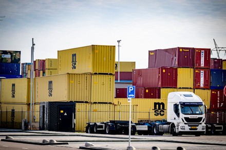 Container Storage Container Terminal Port Rotterdam Editorial Stock ...