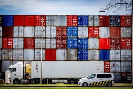 Container Storage Container Terminal Port Rotterdam Editorial Stock ...